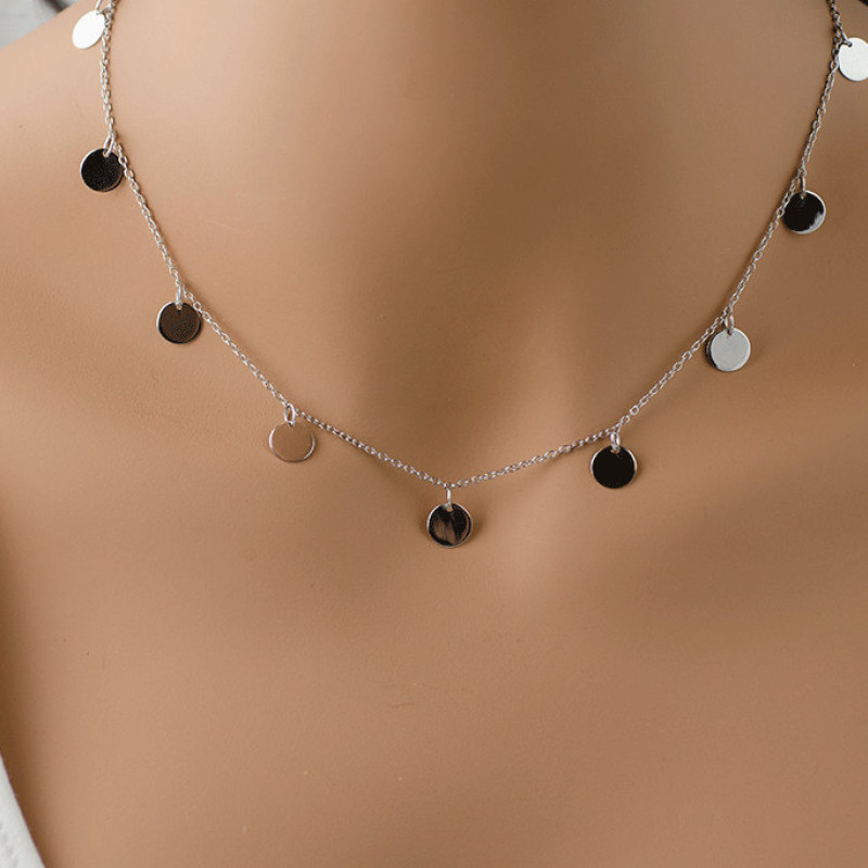 Gold Coin Necklace, Coin Necklace, Celebrity Style, Gold Disc Drop ...