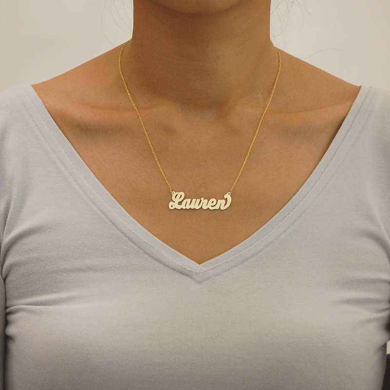 10K or 14K Yellow or White Solid Gold Personalized Lauren Conrad Name ...
