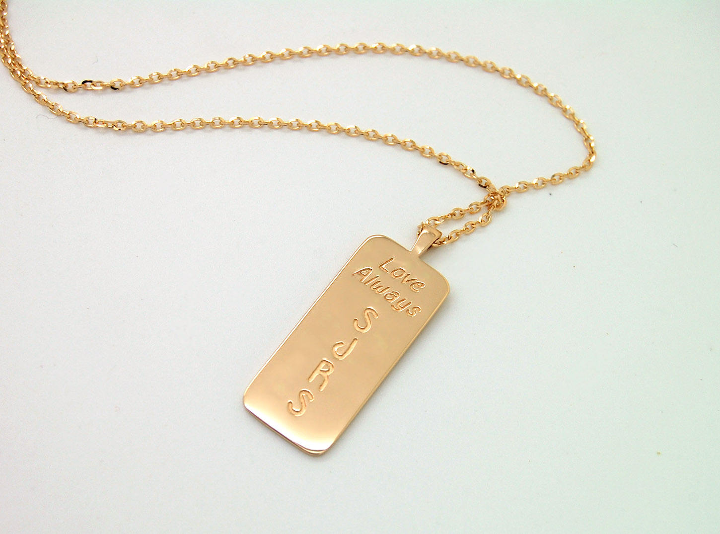 18K Gold Dog Tag Necklace, Custom Mens Necklace, 18K Gold Mens Jewelry ...