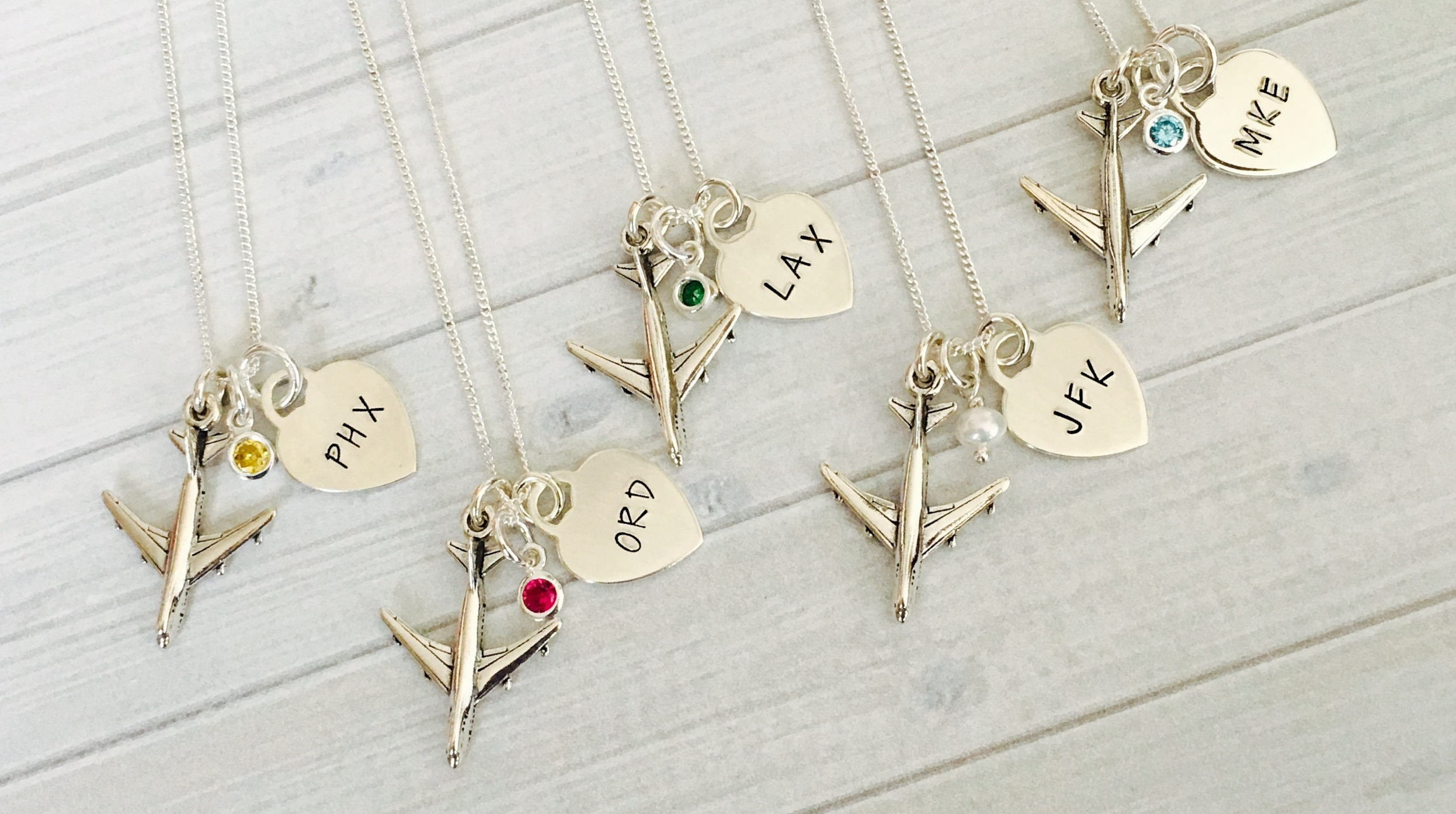 Airplane Necklace - Flight Attendant Necklace - Airport Code - Long ...