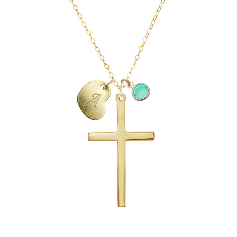 Confirmation Gifts for Girls - Personalized Cross necklace gold ...