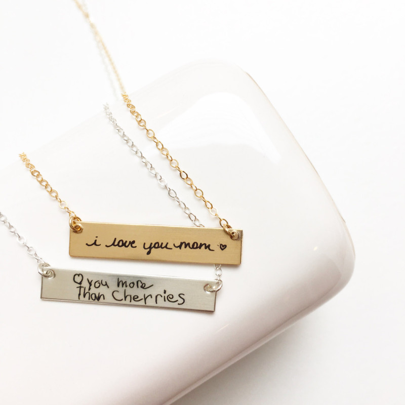 Custom Handwriting Necklace - Signature Necklace Engraved Signature ...