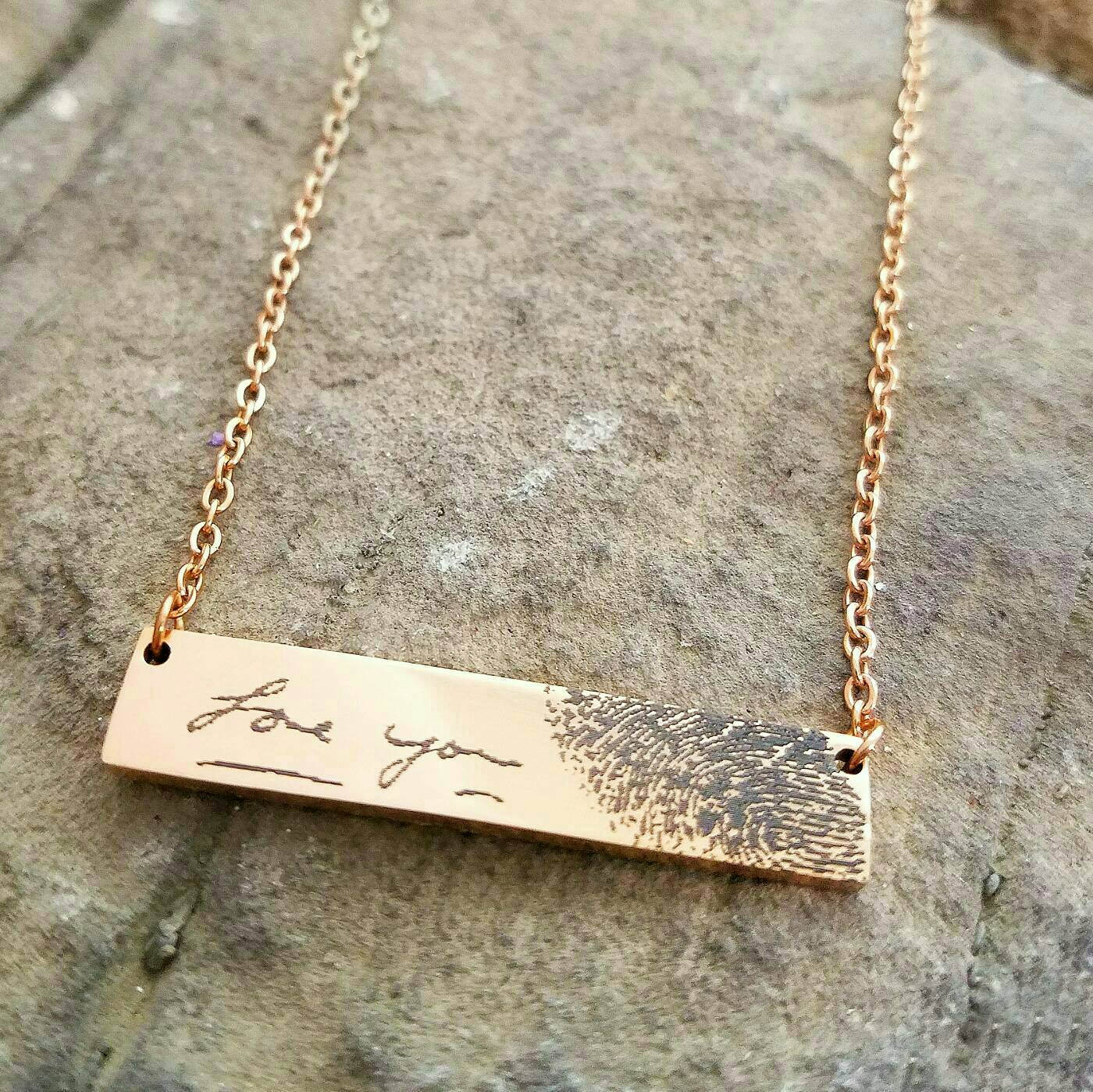 Fingerprint Necklace - Fingerprint Jewelry - Handwriting Necklace ...