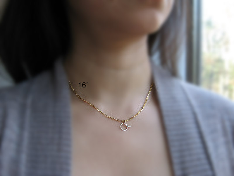 Gold Cursive Initial Necklace - 14k gold filled personalized lowercase ...