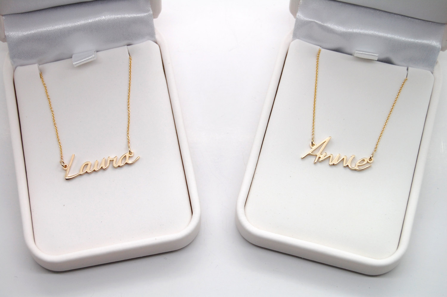Handwriting Jewelry Necklace Solid 14K Gold Cursive Name Necklace ...