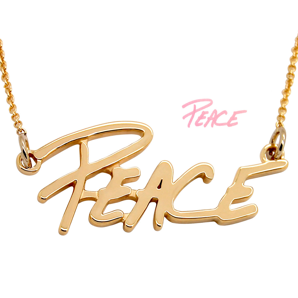 Handwriting Jewelry Necklace Solid 14K Gold Cursive Name Necklace ...