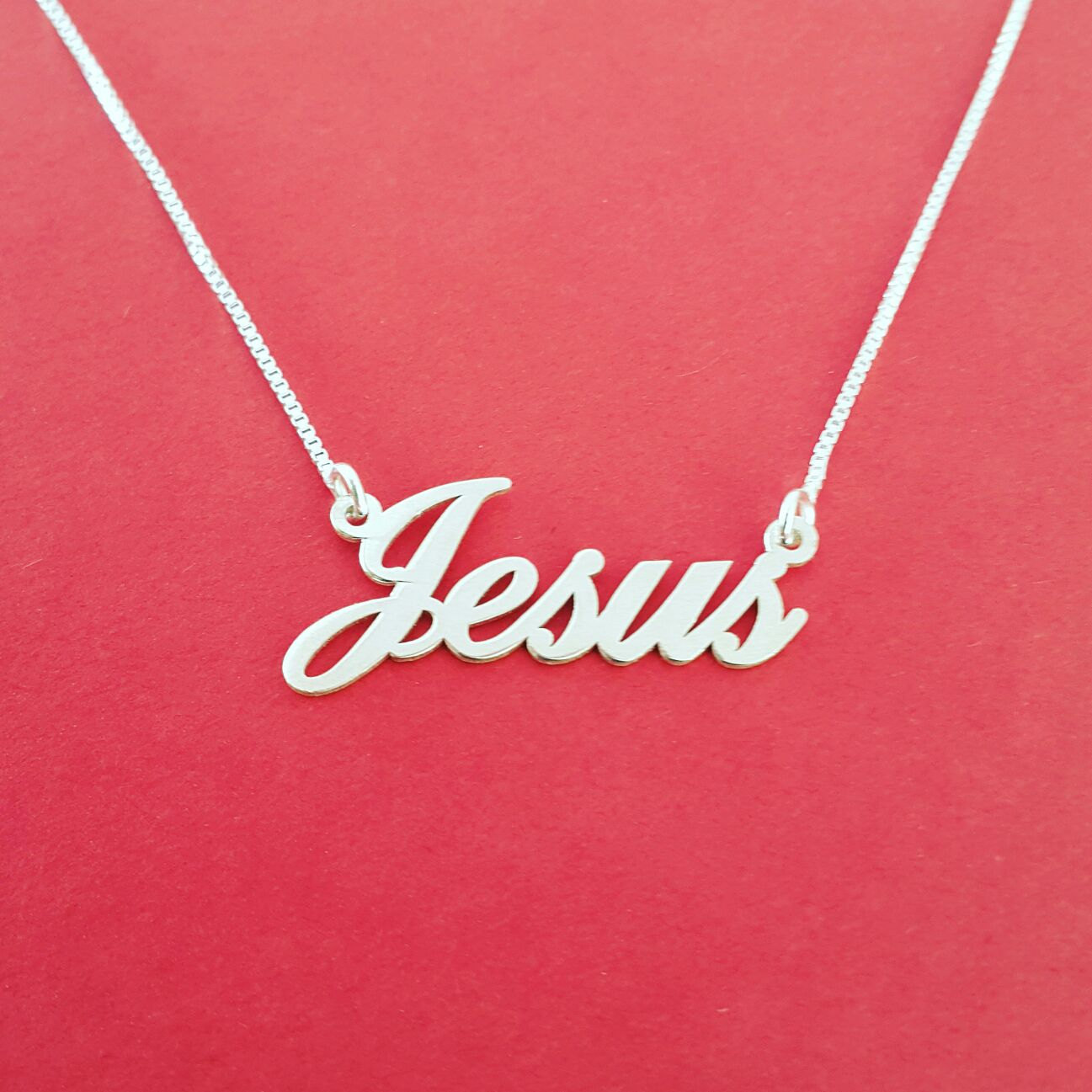 Jesus Necklace Silver Jesus Name Necklaces With Name Baptism Gift Jesus ...