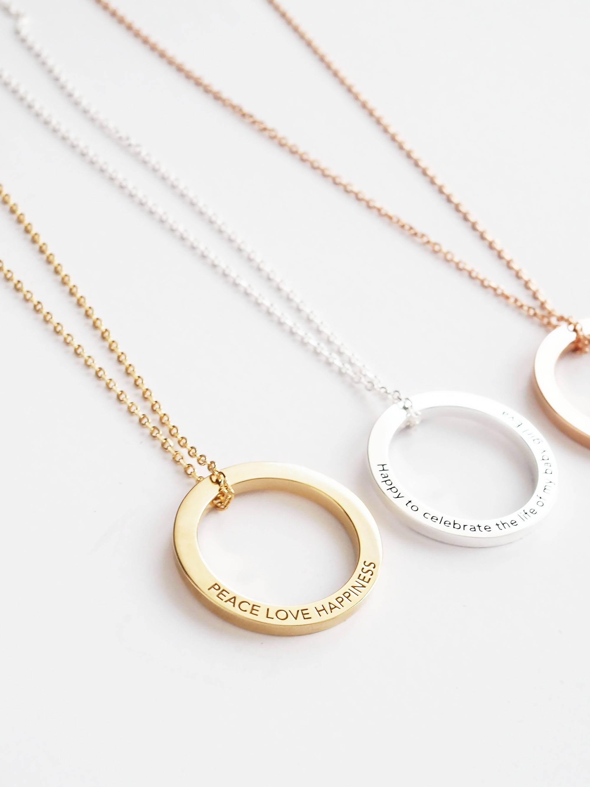 Linked Circle Necklace - Family Necklace - Custom Children Name Necklace - Mother's Day Gift - HN18