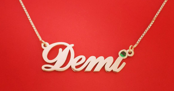 My Name on Necklace - Name Necklace Demi Name Necklace White Gold Name ...