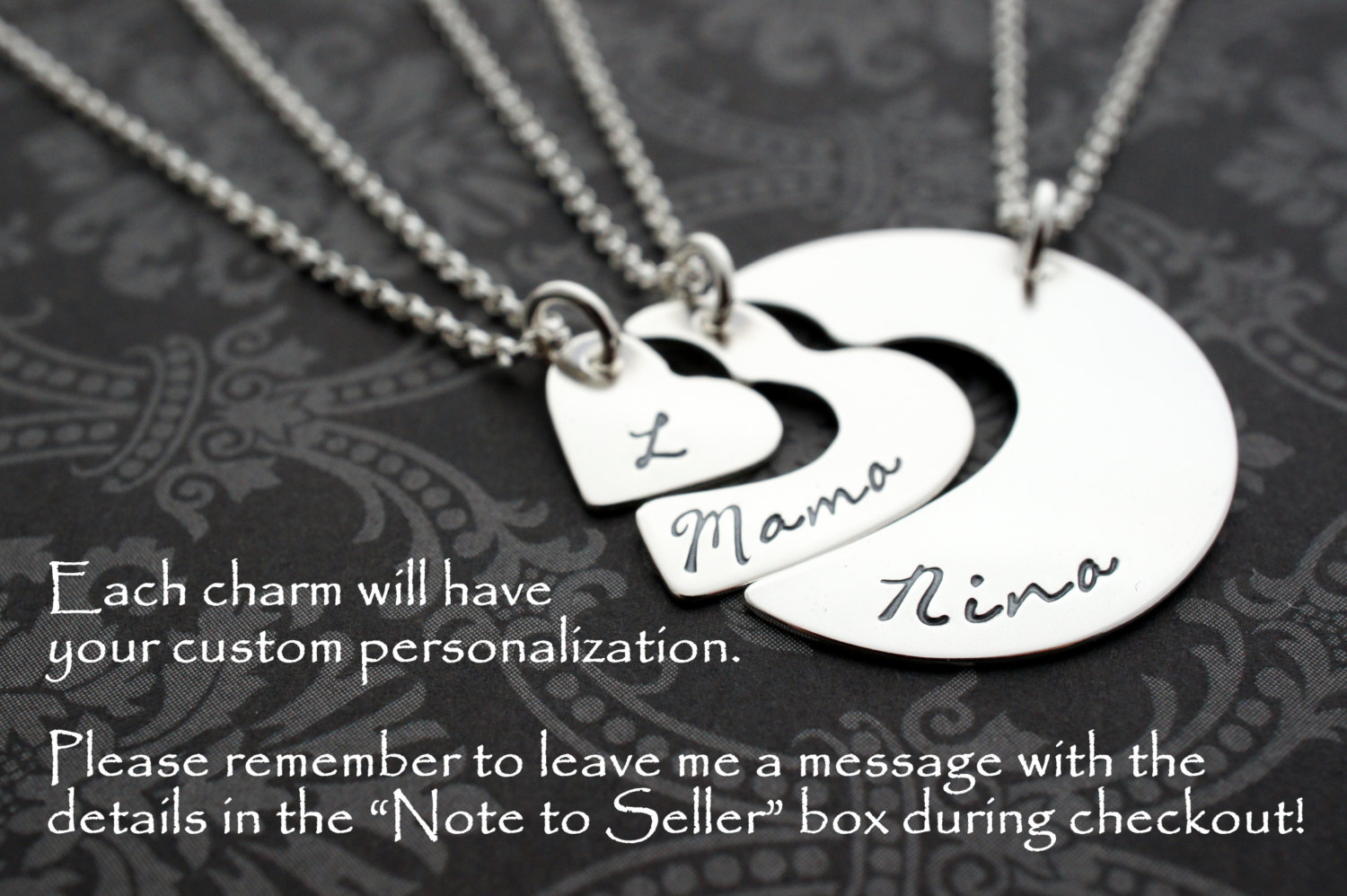 Personalized Three Generation Necklace Set in Sterling Silver by EWD ...