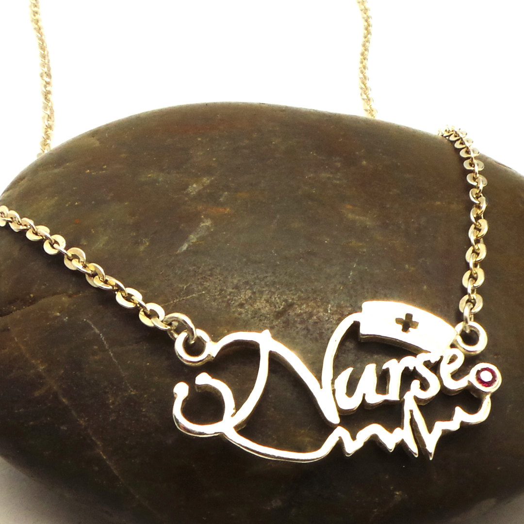 Registered RN Nurse Stethoscope Necklace - EKG, ECG, Practitioner ...