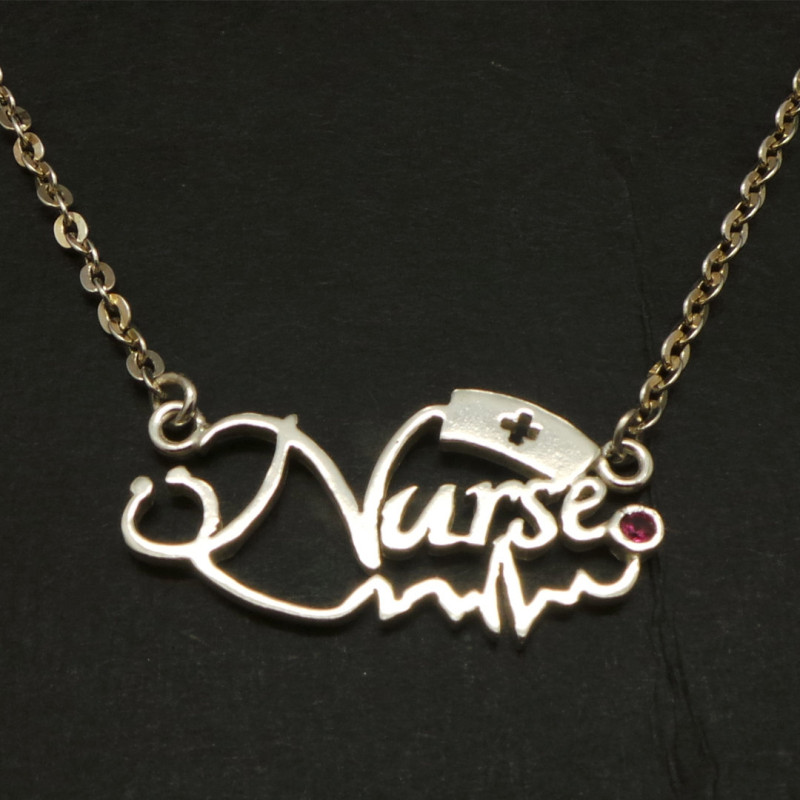 Registered RN Nurse Stethoscope Necklace - EKG, ECG, Practitioner ...