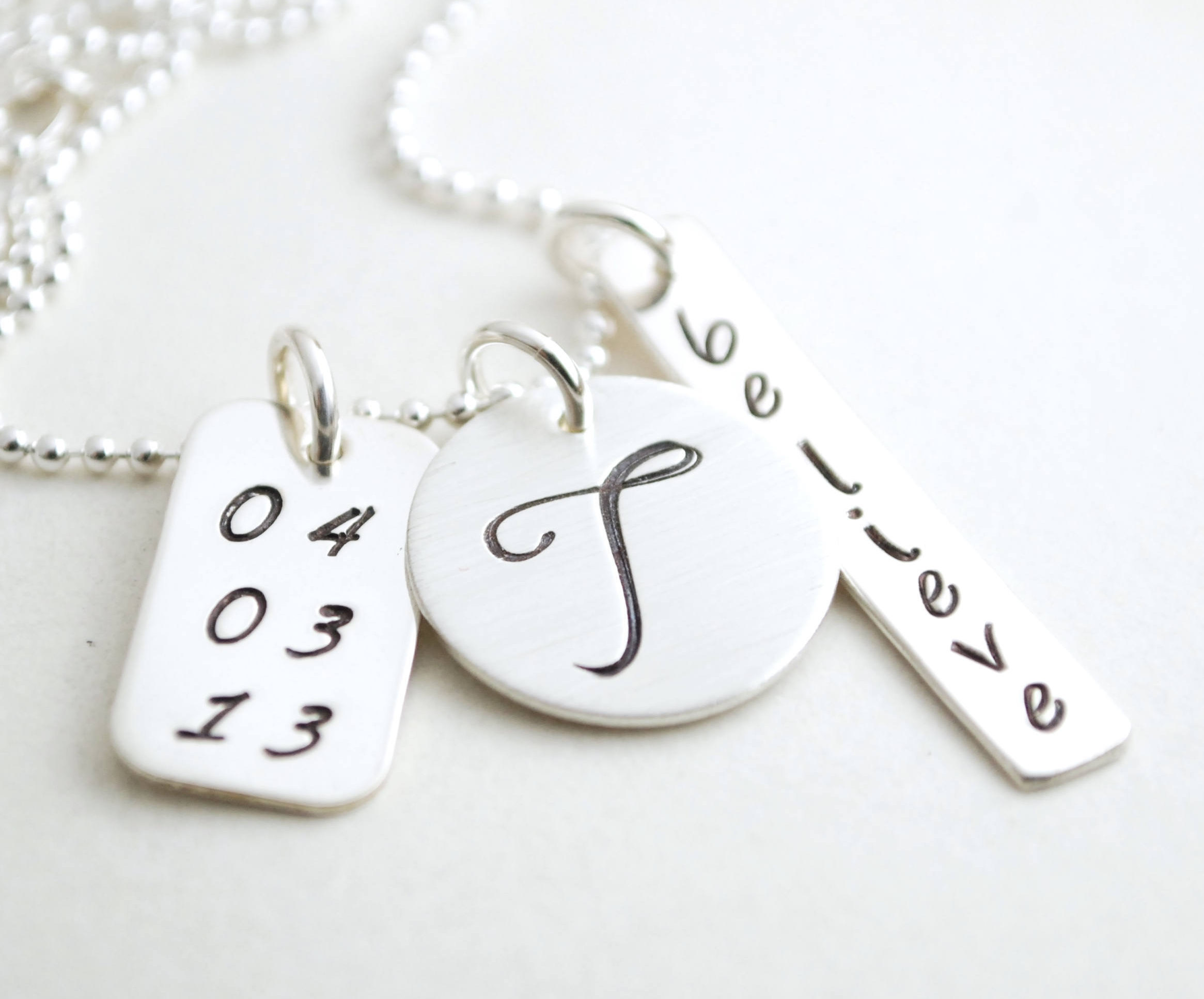 Sobriety Necklace Anniversary Custom Initial Necklace for Women Hand ...