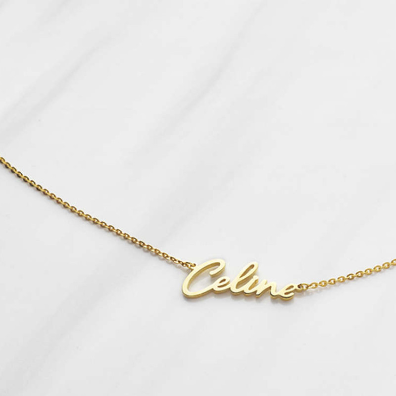 Cursive Name Necklace Script Name Necklace Gold Necklace With Name