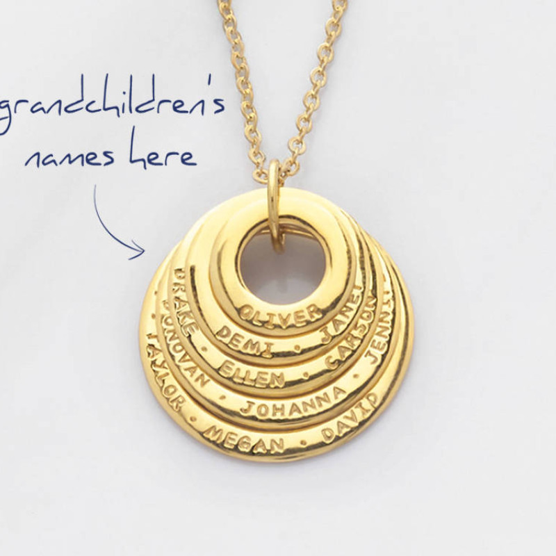 Grandmother Necklace • Personalized Nana T • Multiple Name Necklace
