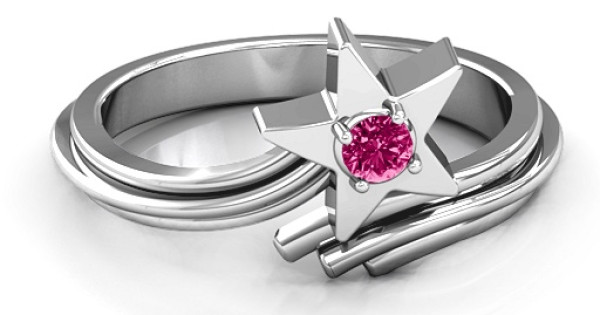 Shooting Star Personalised Ring - AMAZINGNECKLACE.COM