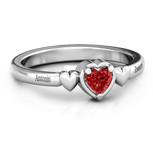 Triple Heart Personalised Ring - AMAZINGNECKLACE.COM