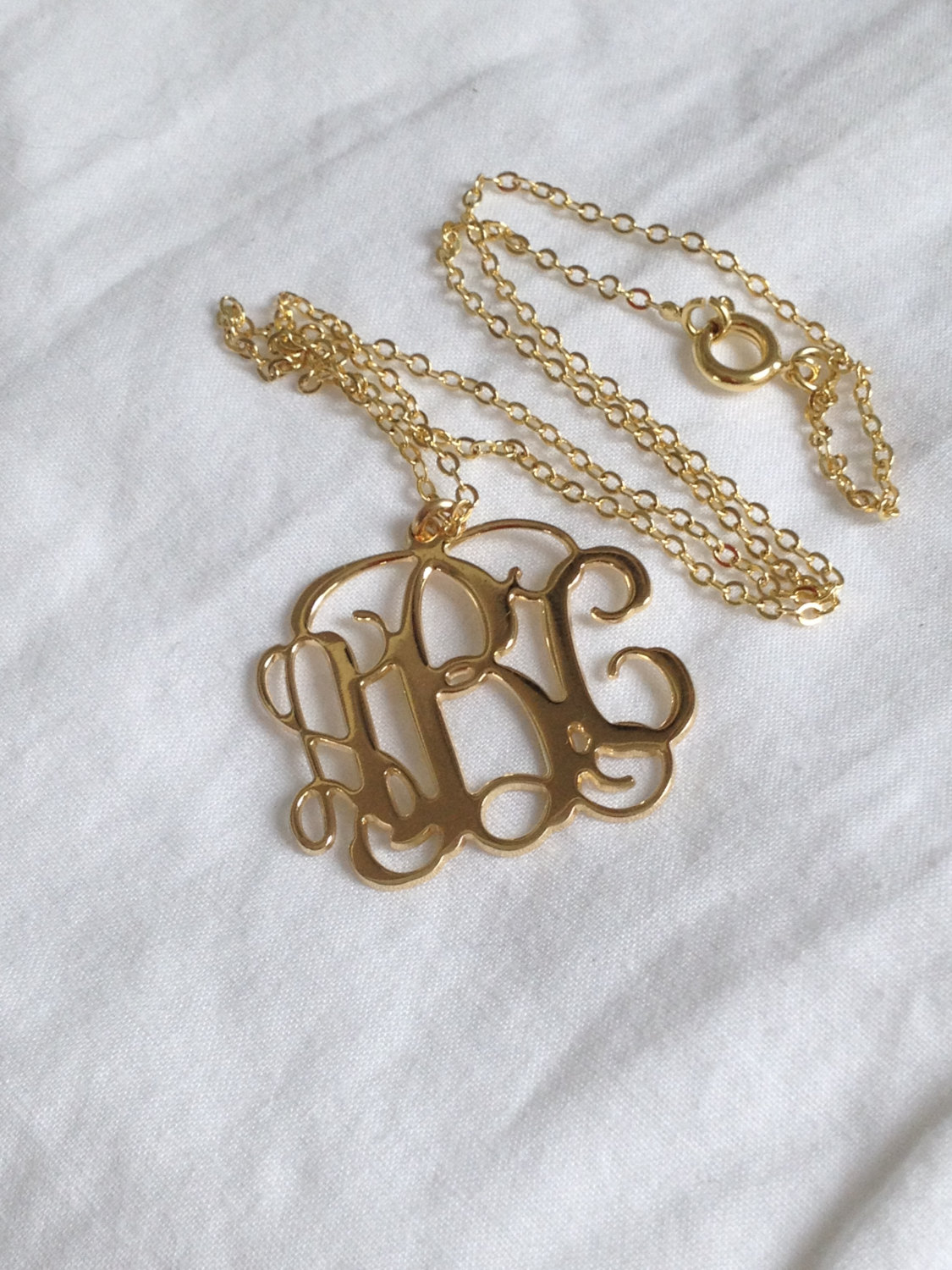 LARGE Monogram Necklace 1 inch Monogram Necklace High Quality Jewelry Monogram Pendant monogrammed gold necklace Initial Monogram